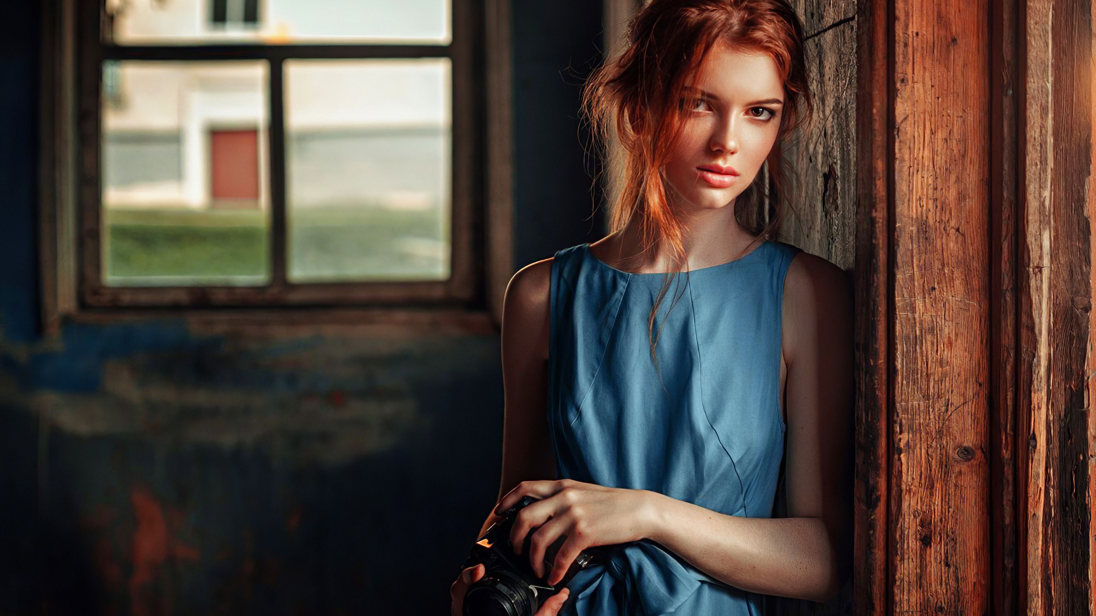 Wallpaper Beauty, Red Hair, Hairstyle, Shoulder, Neck, 4K Ultra HD ...