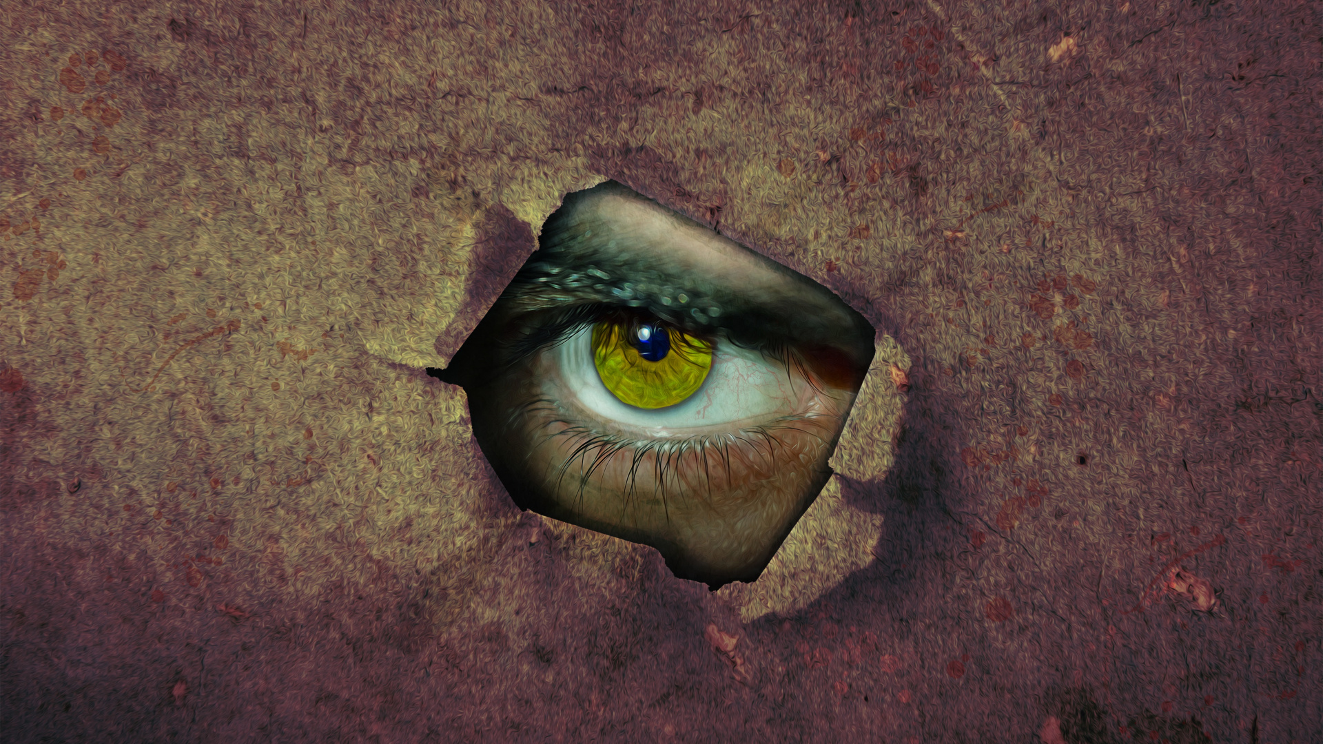 Wallpaper Brown and Black Eye Painting, Full HD, HDTV, 1080p 16:9 ...