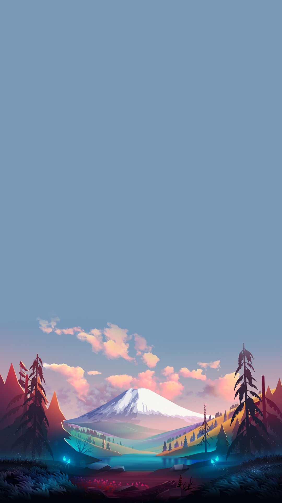{富士山, 艺术, 气氛, 帐篷, 斜坡 iPhone 6S+/7+/8+ 壁纸，1080x1920 空间 图片，桌面背景和图片。