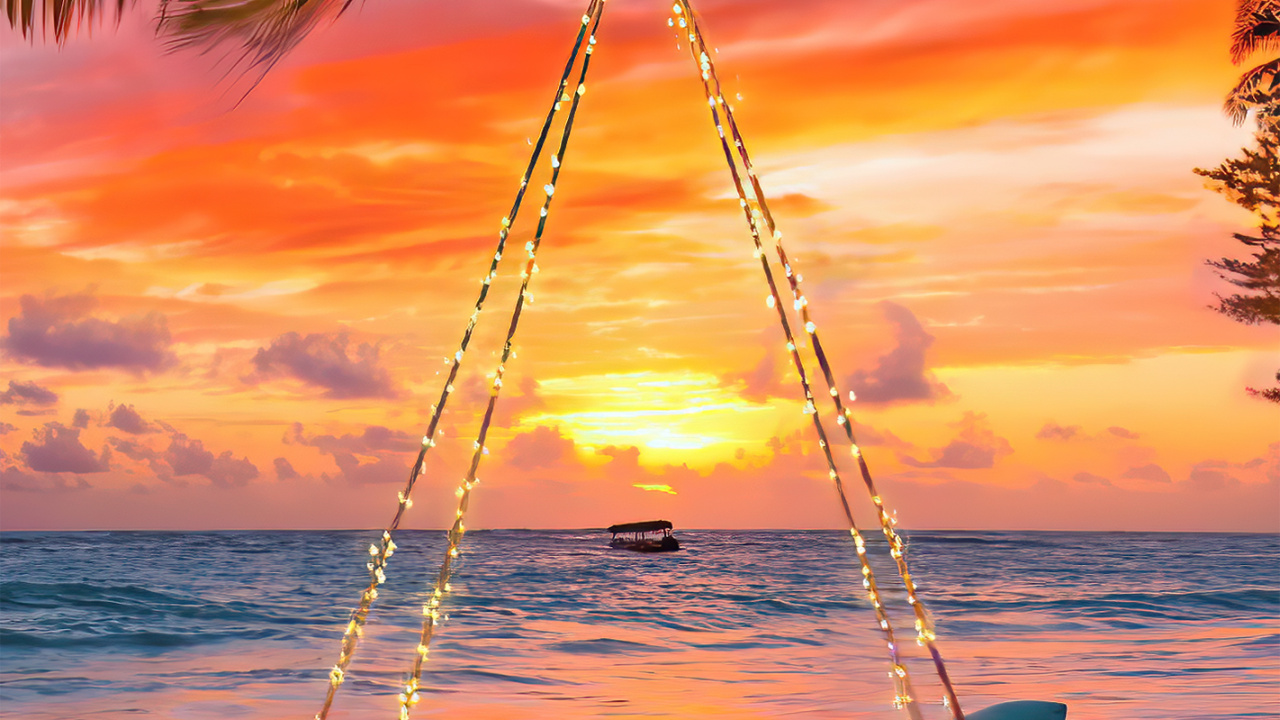 Wallpaper Cozy Sunset, Sunset, Cloud, Water, Light, HD, HDV, 720p, 16:9 ...