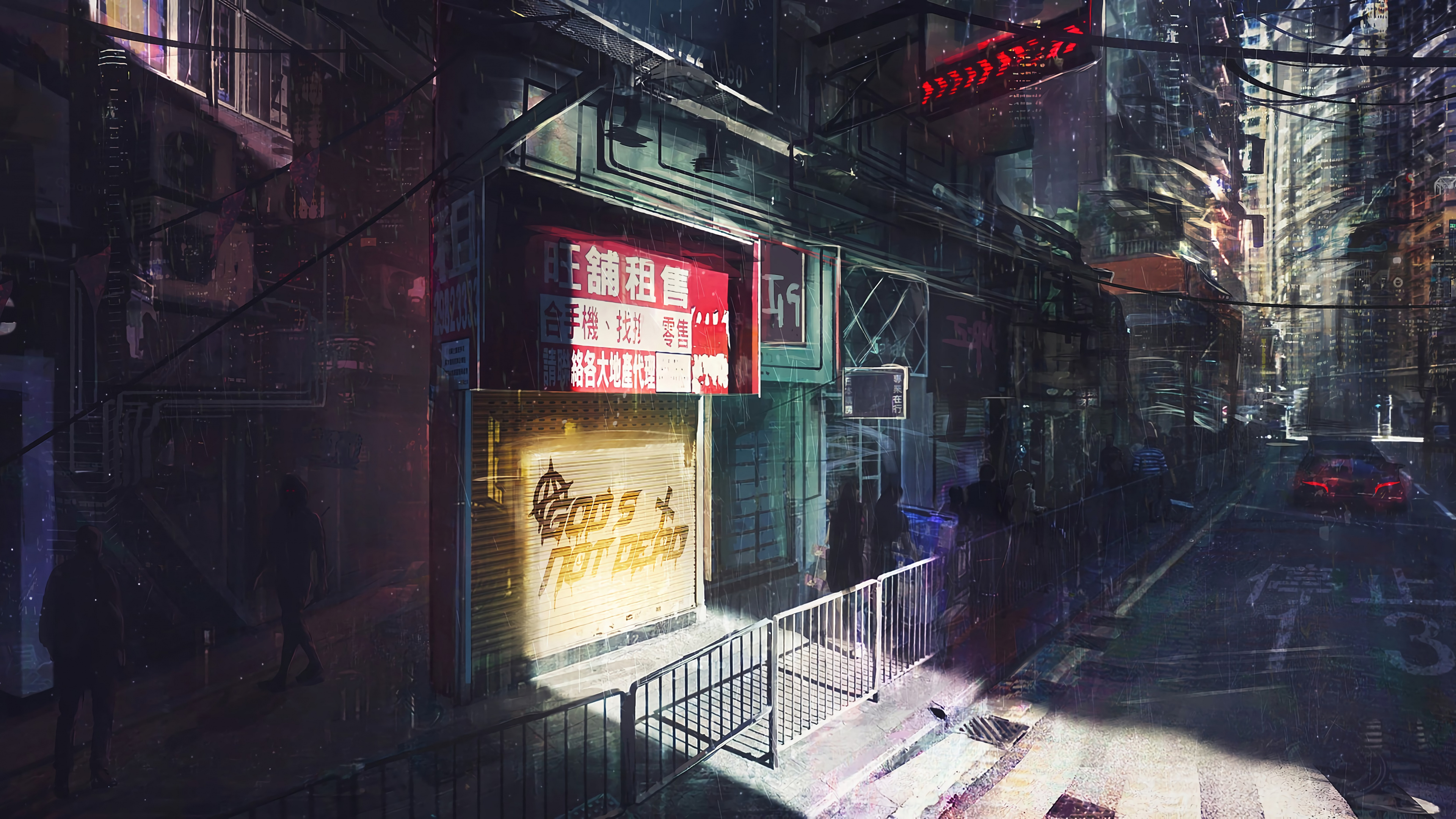 Wallpaper Red and Black Store Front, 4K Ultra HD Background - Download ...