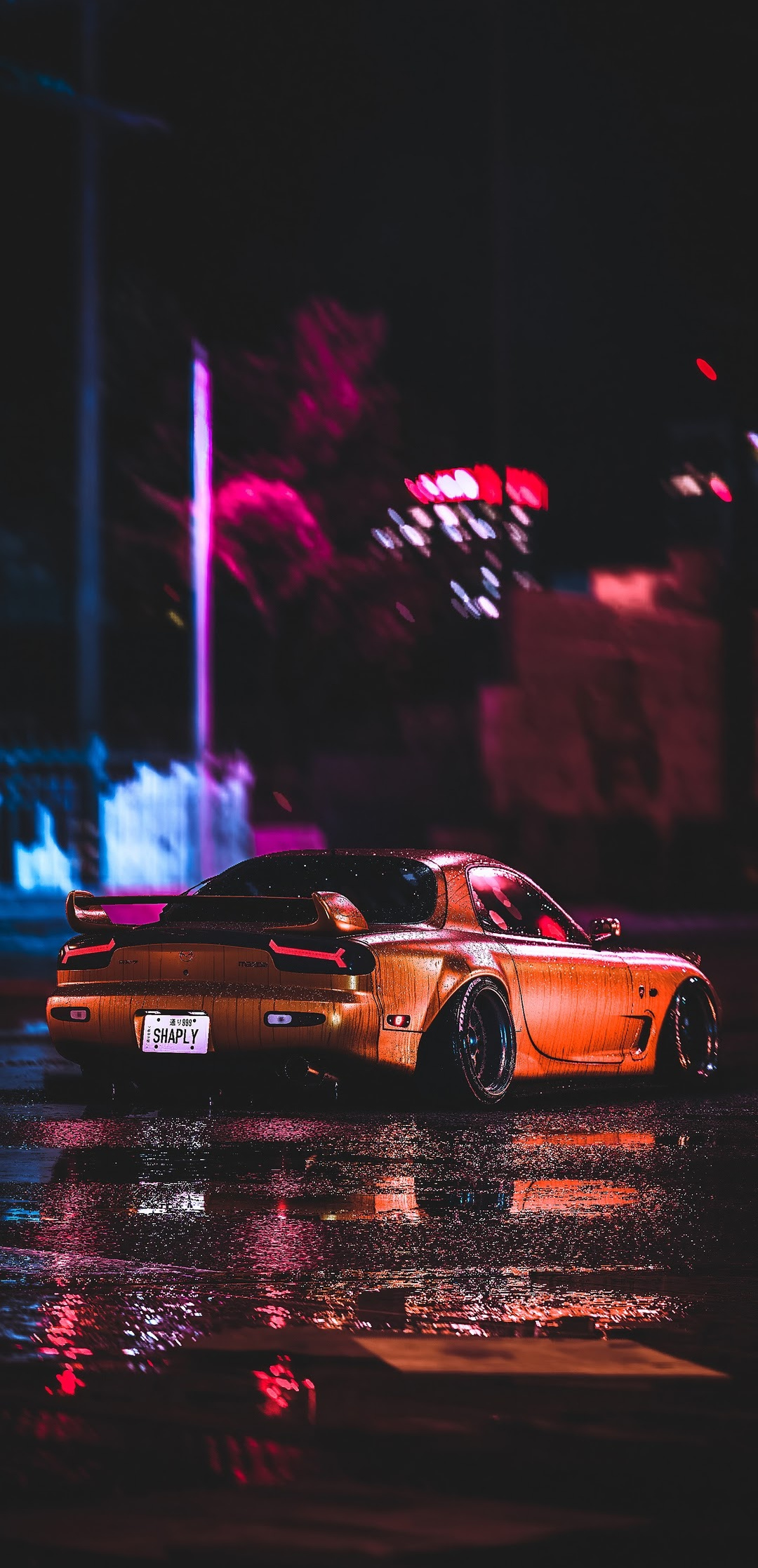 Wallpaper Car at Night Aesthetic, Cars, Mazda RX-7, Sports Car, Mazda ...