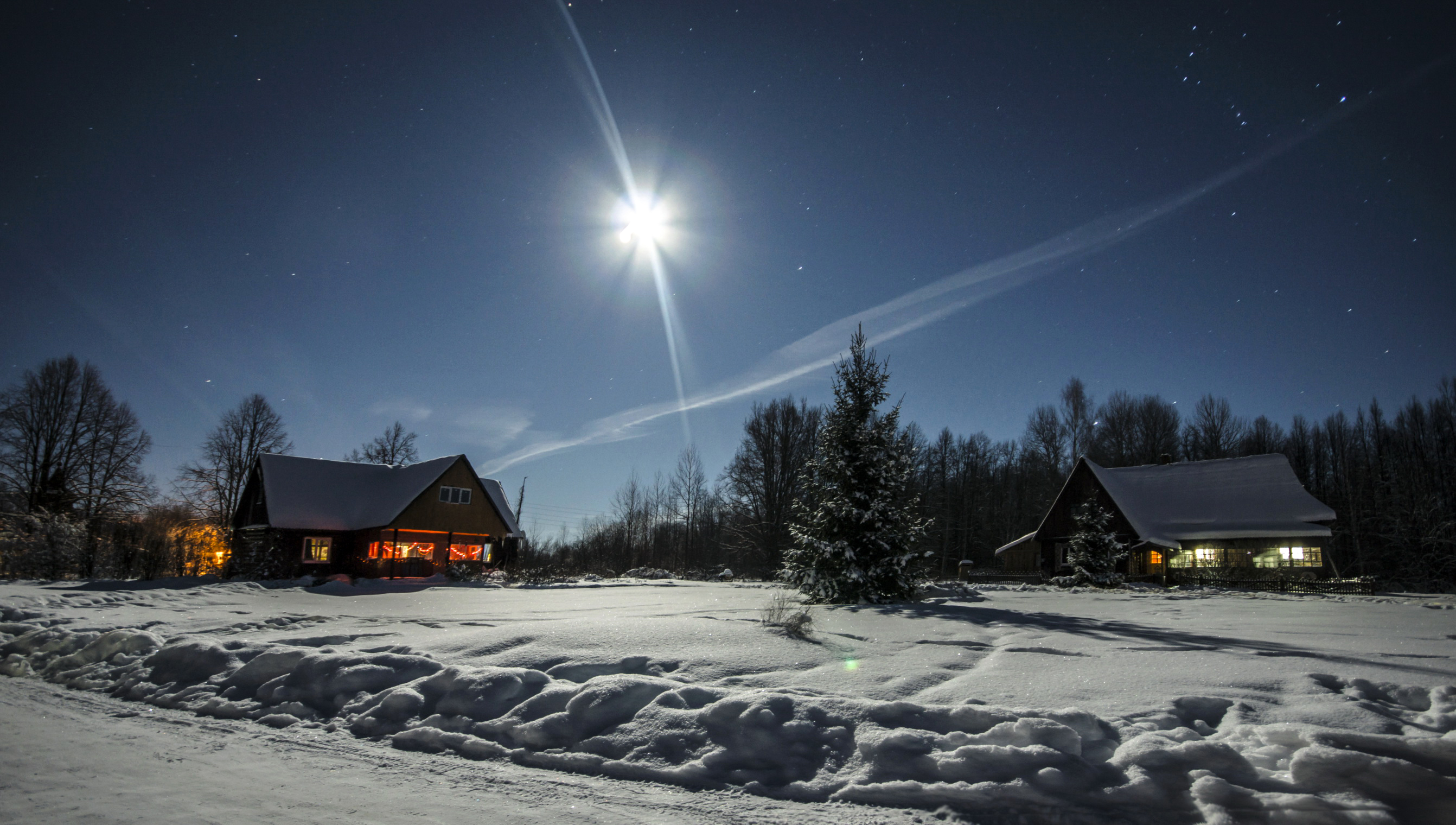 Wallpaper Winter, Snow, Night, Light, Freezing, Background - Download ...