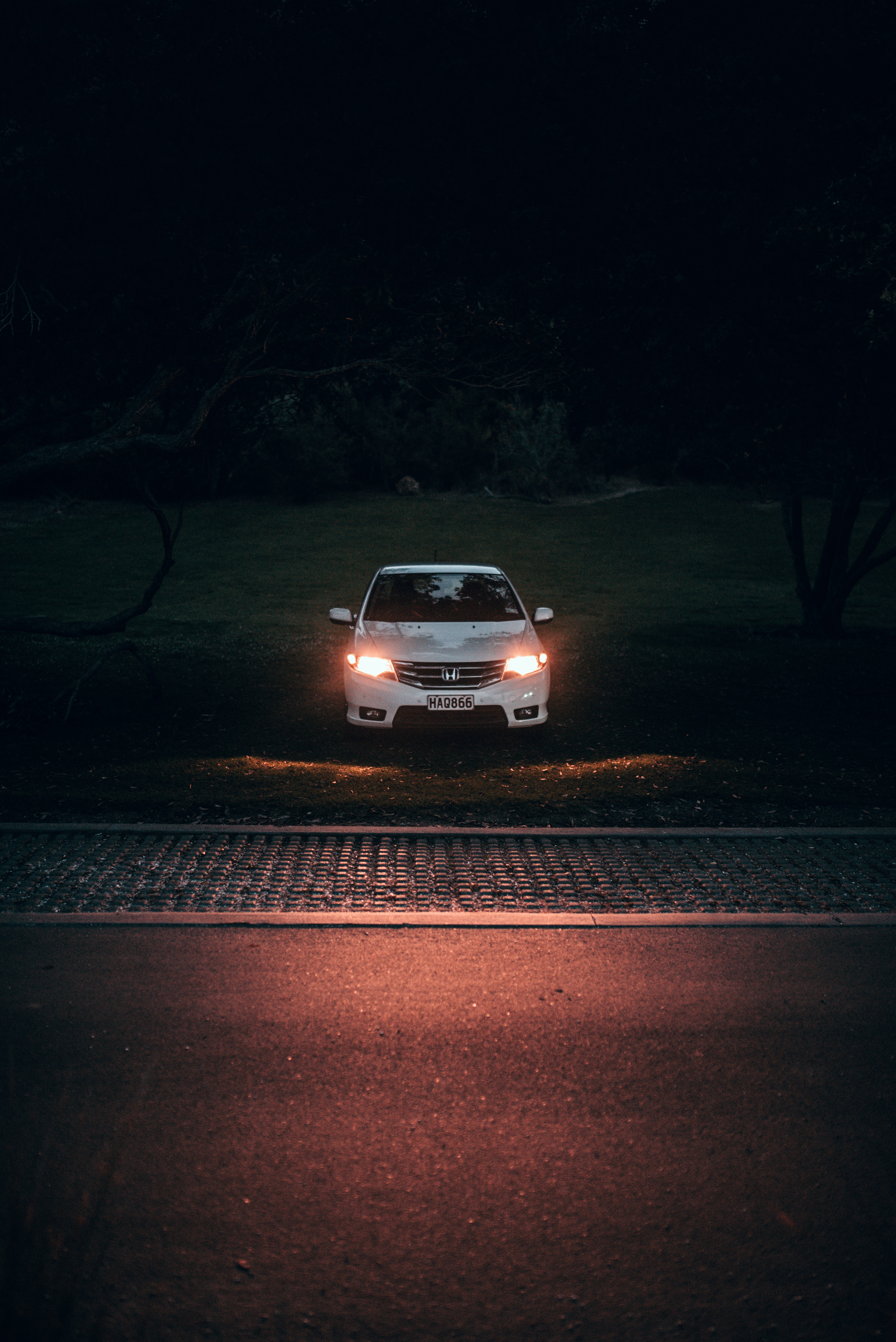 Wallpaper White Car on Road During Night Time, Background - Download ...