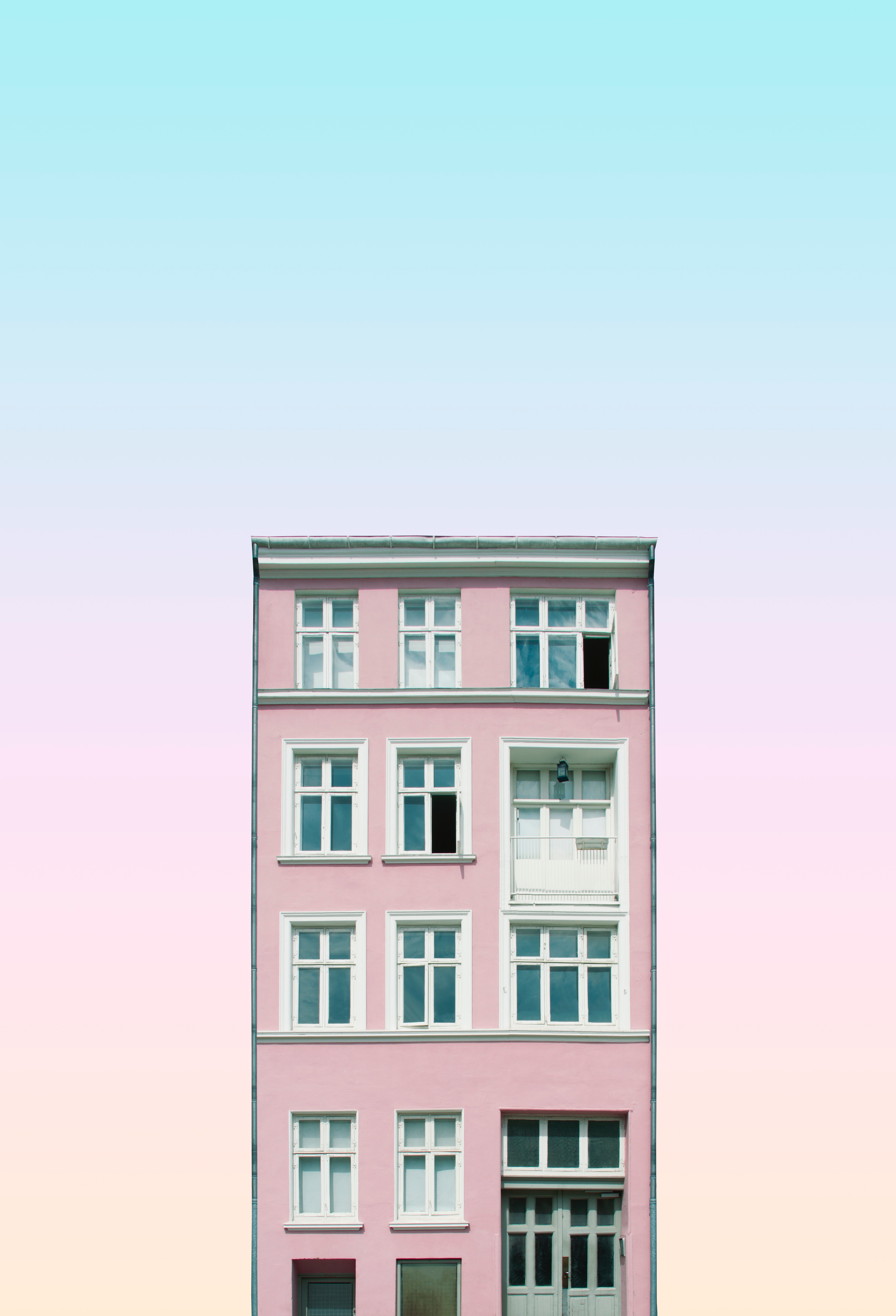 Wallpaper Pink Concrete Building Under White Sky During Daytime ...