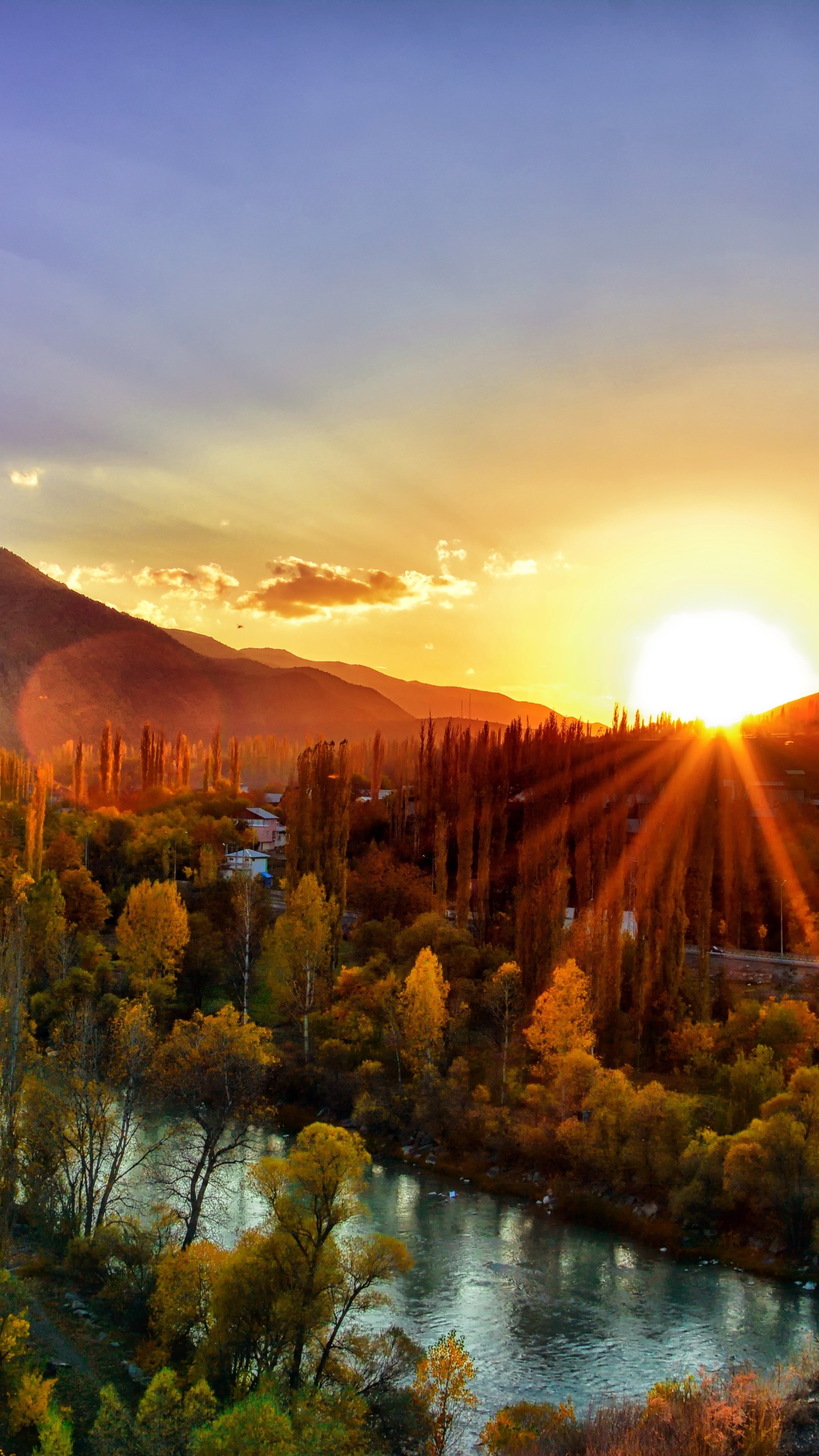 Wallpaper Dawn Landscape, Sunset, Landscape, Nature, Mountain ...