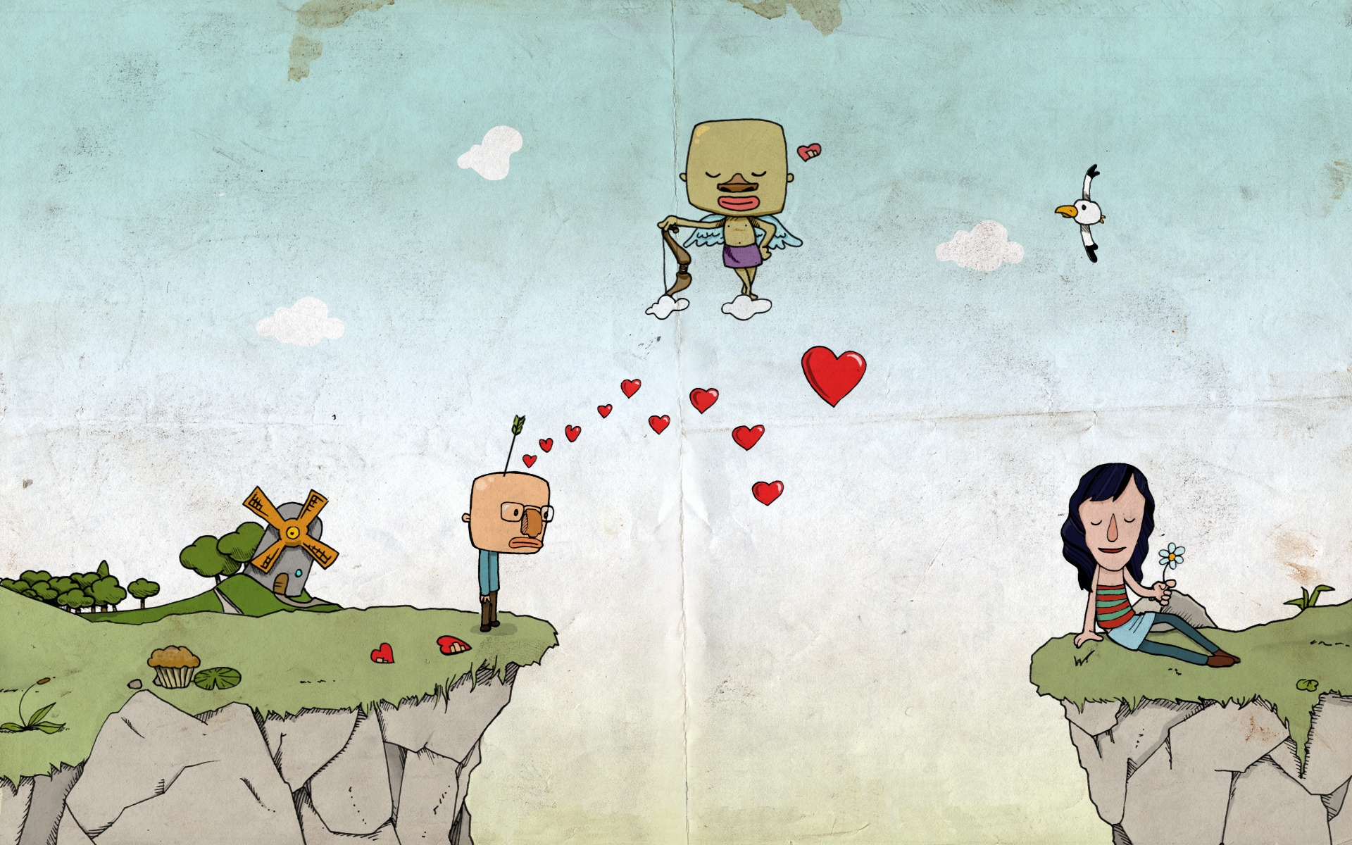 Wallpaper Illustration, Cartoon, Child Art, Recreation, Love ...