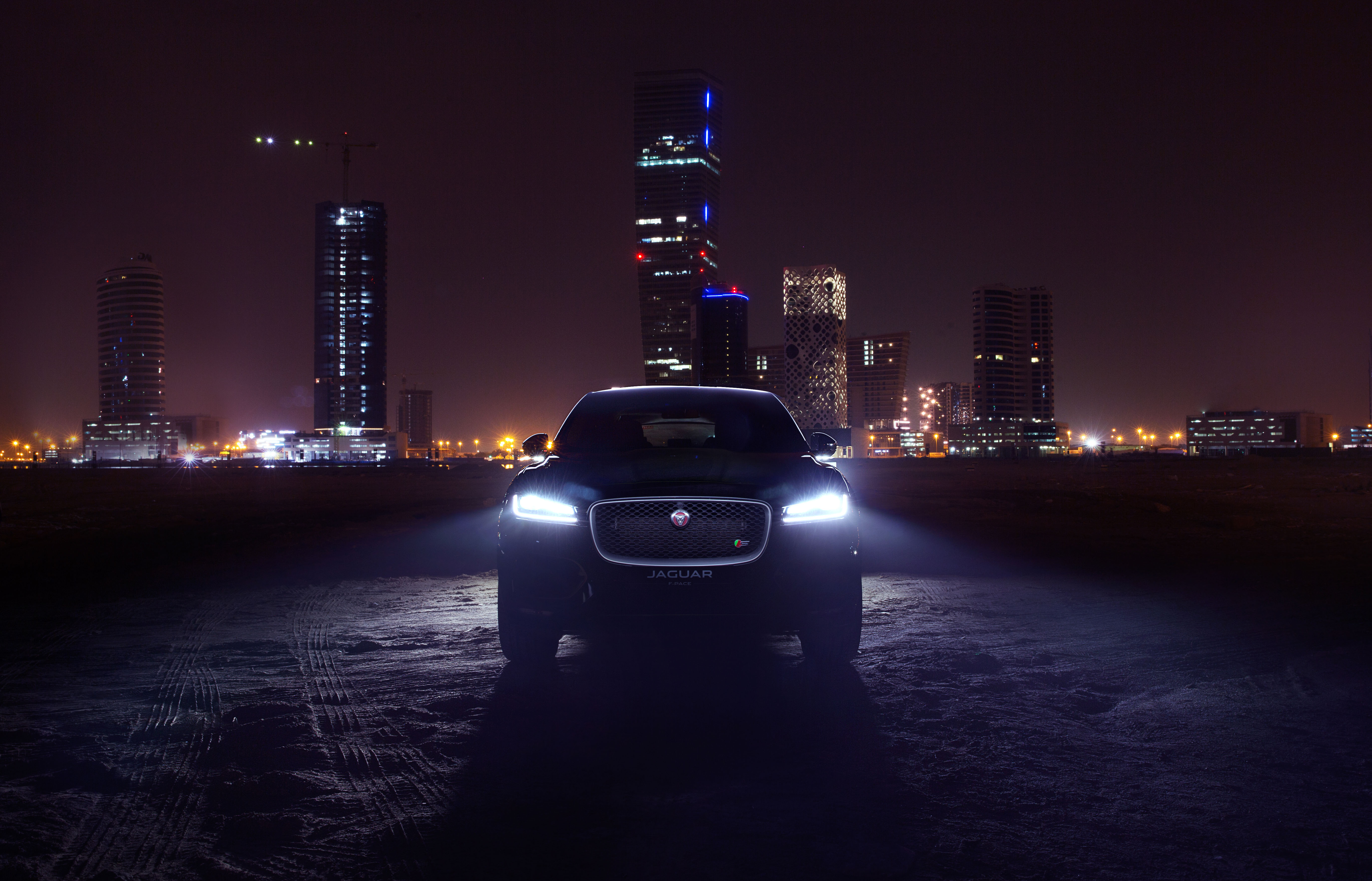 Wallpaper White Car on Snow Covered Road During Night Time, Background ...