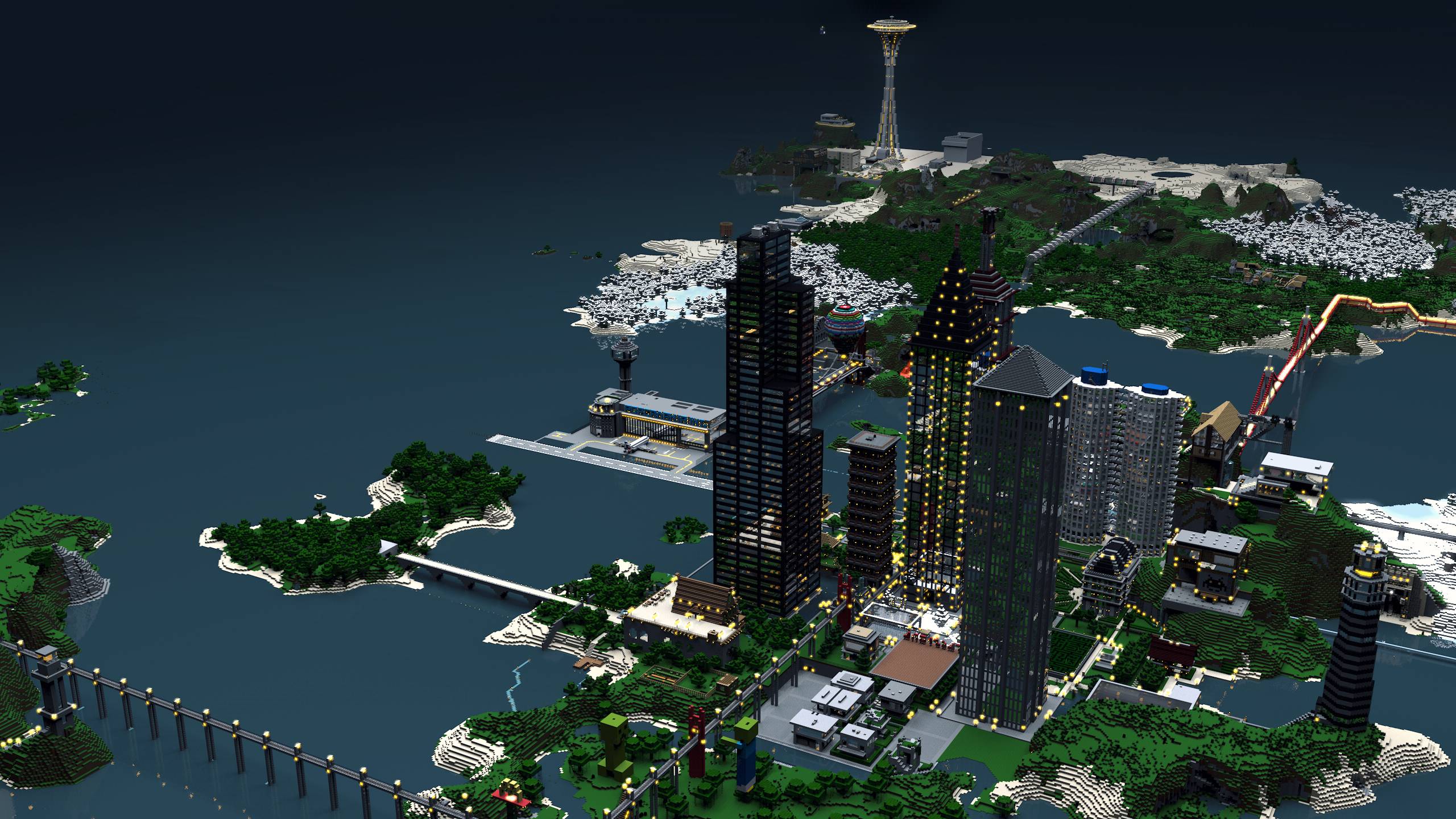 Wallpaper Minecraft, Architecture, City, Tree, Urban Design, Background ...