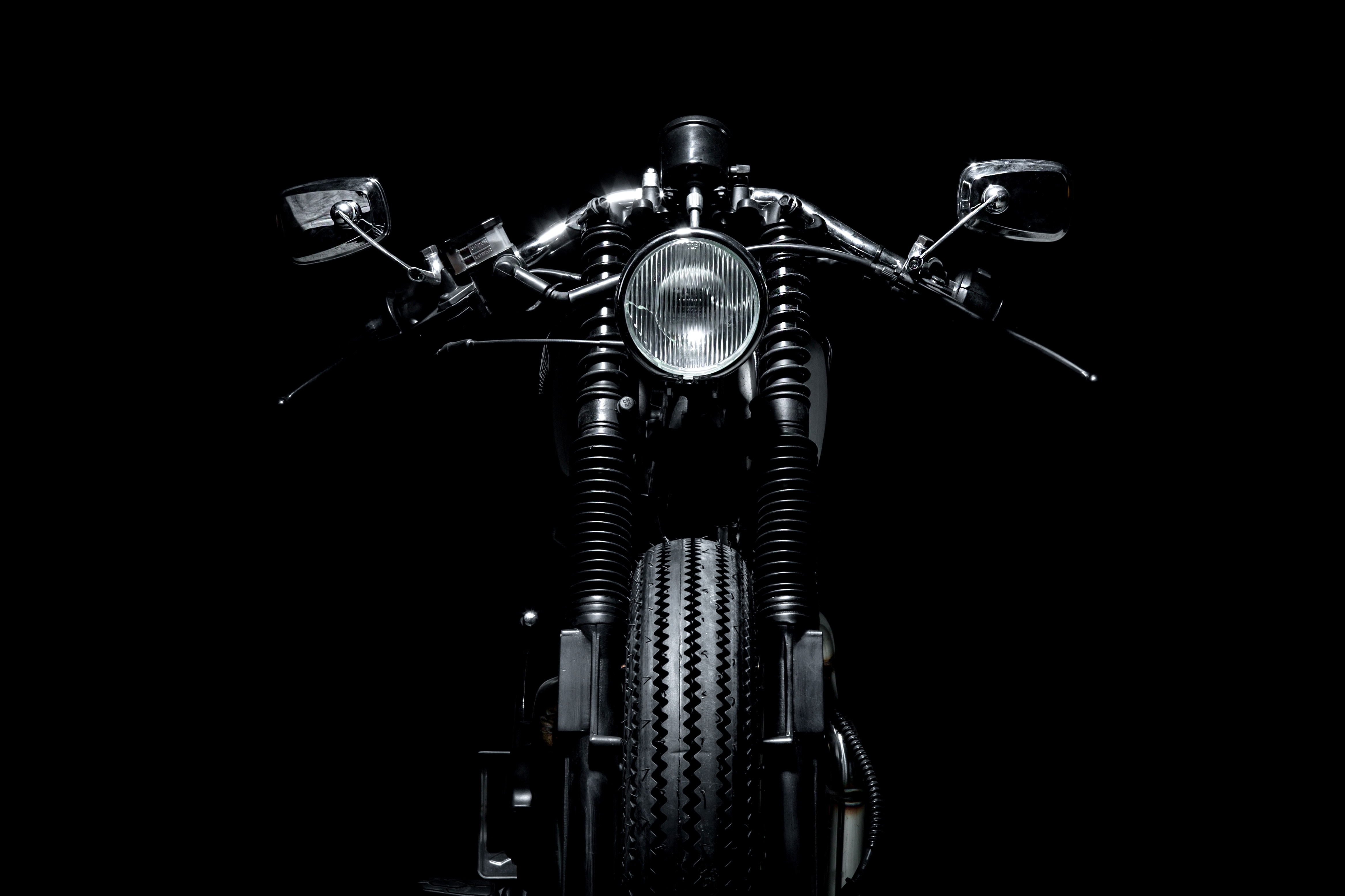 Wallpaper Black Motorcycle in Grayscale Photography, Background ...