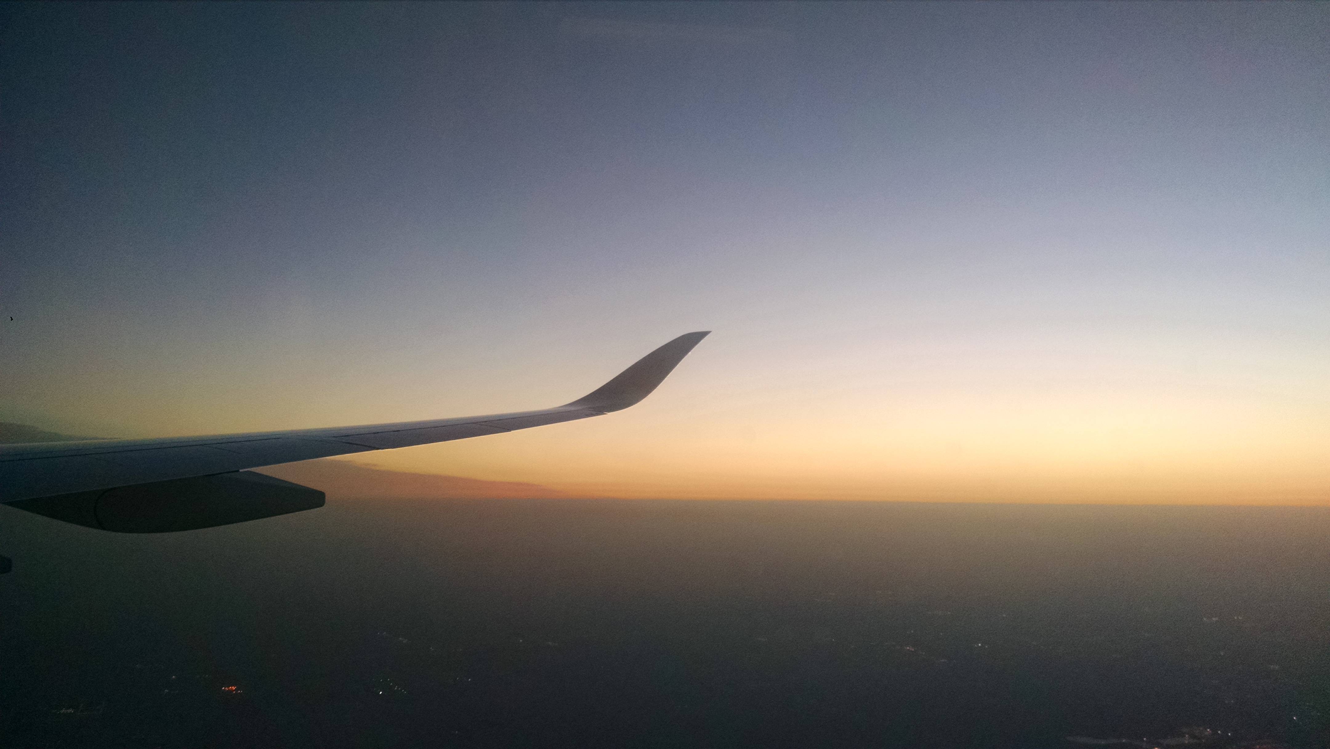 Wallpaper Airplane Wing Over The Clouds During Daytime, Background ...