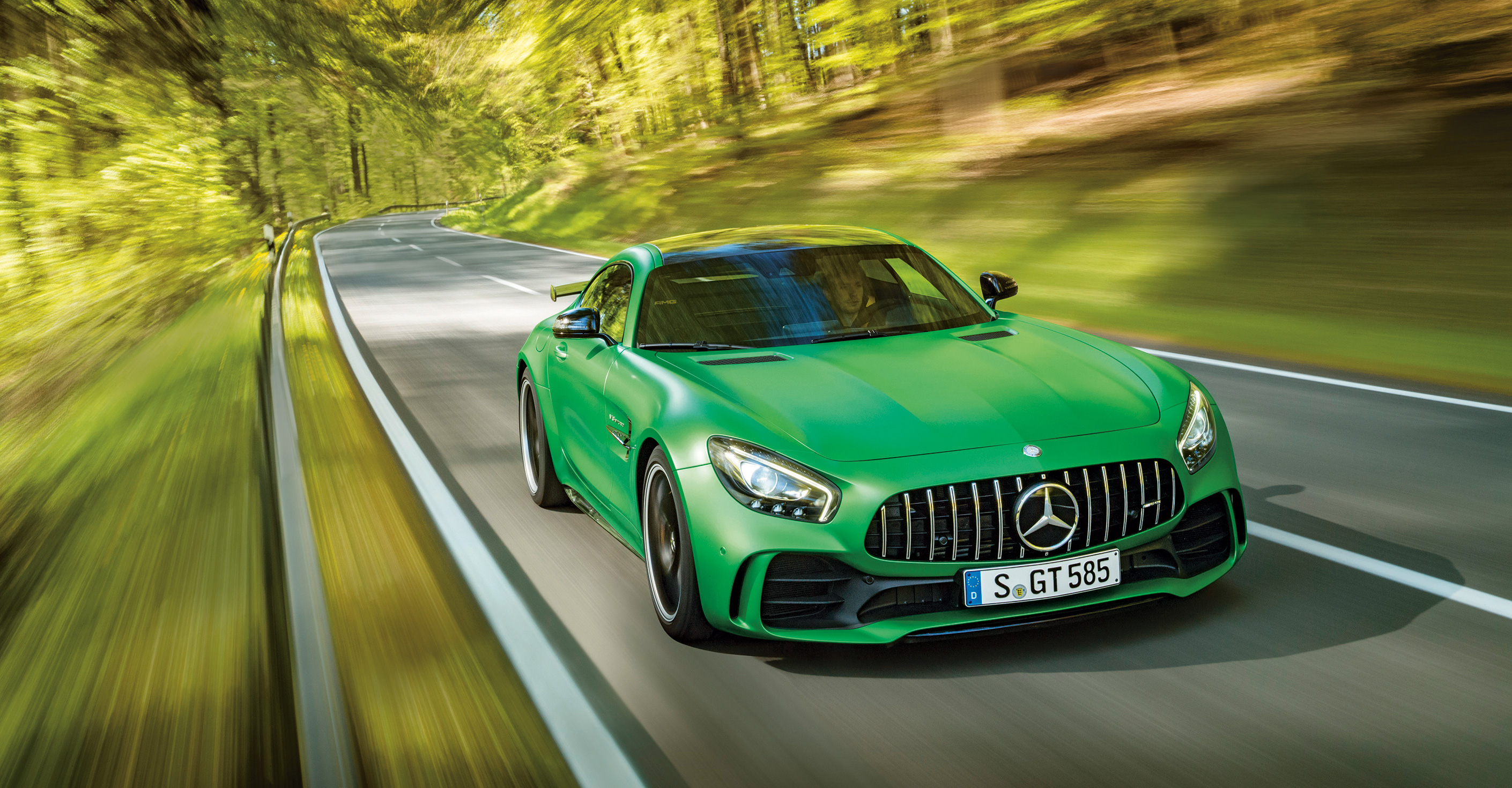 Wallpaper Green Mercedes Benz Coupe on Road During Daytime, Background ...
