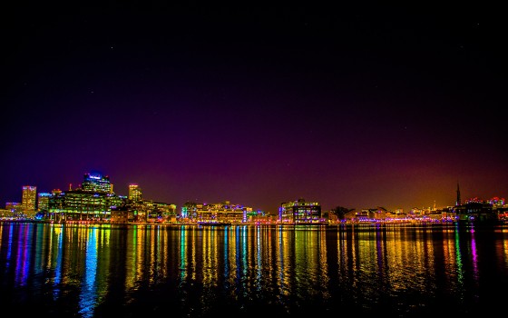 Wallpaper City Skyline During Night Time, Background - Download Free Image