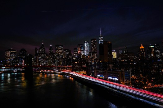Wallpaper City Skyline During Night Time, Background - Download Free Image