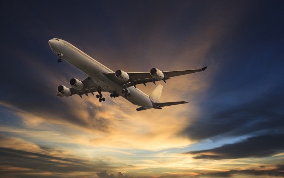 Wallpaper White Passenger Plane in Mid Air During Daytime, Background ...