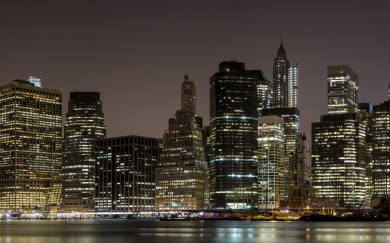 Wallpaper City Skyline During Night Time, Background - Download Free Image