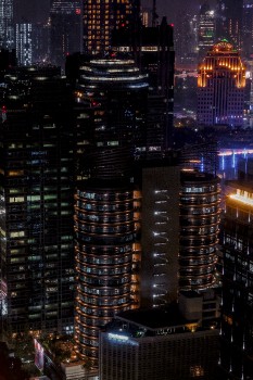 Wallpaper High Rise Buildings During Night Time, Background - Download ...