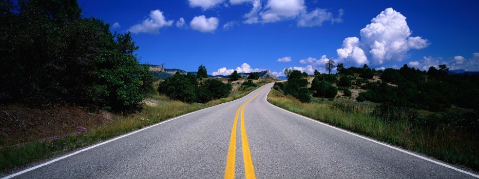 Wallpaper Gray Concrete Road Between Green Grass Field Under Blue Sky ...